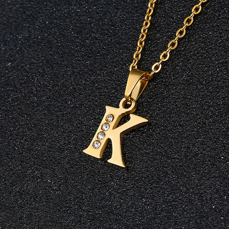 Letter K Necklace, Lucky English Letter Couple Pendant Pendant Clavicle ...